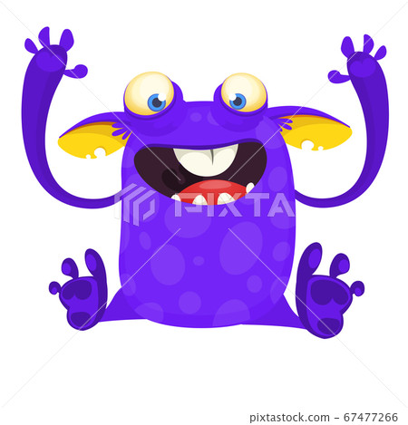 Happy cartoon monster. Vector character - Stock Illustration [67477266 ...