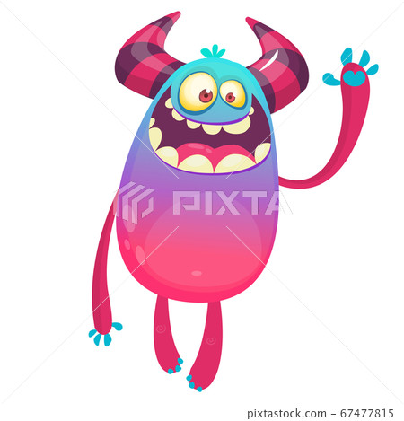 Happy cartoon monster. Vector character - Stock Illustration [67477815 ...