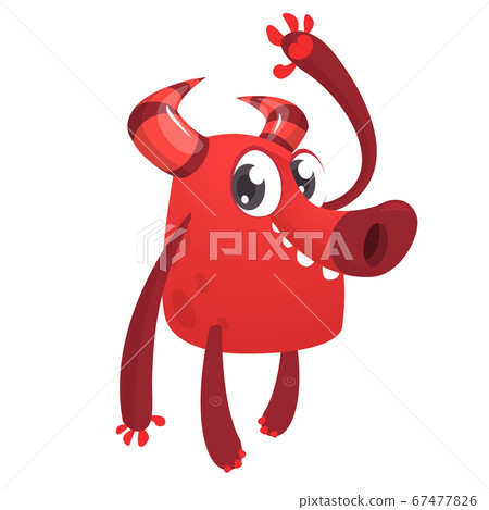 Happy cartoon monster. Vector character - Stock Illustration [67477826 ...