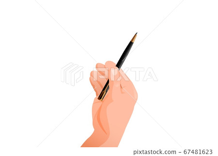 Hand holds pen. Signature symbol for an... - Stock Illustration ...