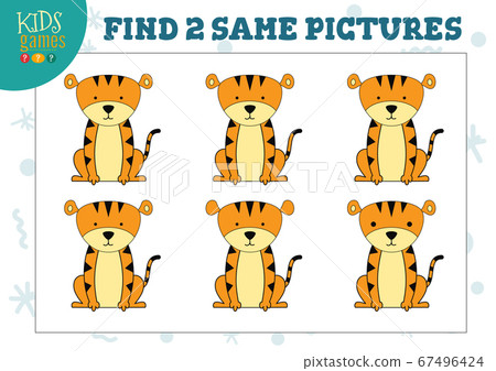 Find two same pictures kids game vector... - Stock Illustration ...