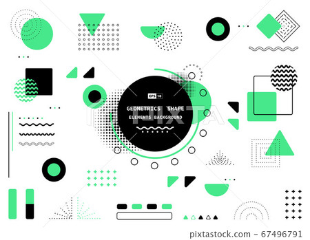 Abstract green and black memphis design of... - Stock Illustration ...