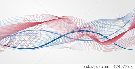 Abstract blue and red wave or wavy line on white - Stock Illustration ...