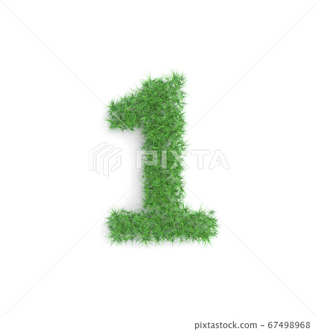 1 one number symbol made of green grass...-插圖素材 [67498968] - PIXTA圖庫