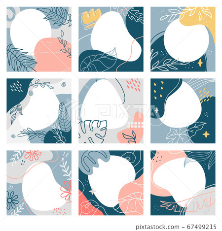 Abstract social post collage. Square trendy... - Stock Illustration ...