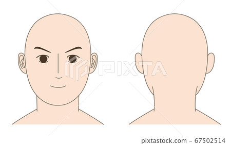Male skin head front and back illustration - Stock Illustration ...