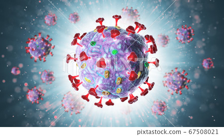 3d render of pathogenic virus organism or... - Stock Illustration ...