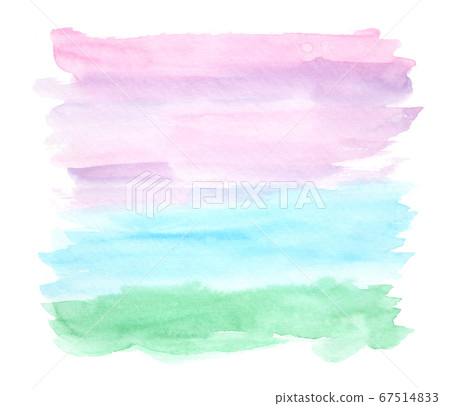 Abstract green, blue and pink watercolor landscape - Stock Illustration ...