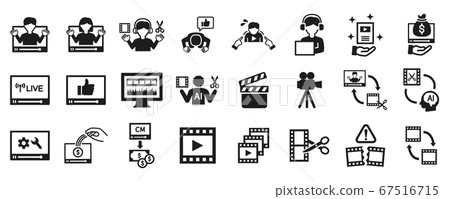Youtuber and video editor icon set - Stock Illustration [67516715] - PIXTA