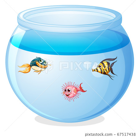 Cute fishes in the tank cartoon isolated - Stock Illustration [67517438 ...