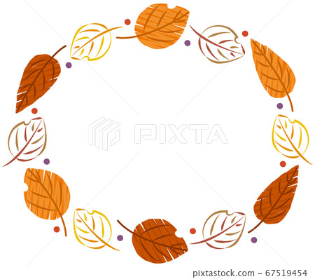 Autumn hand-drawn autumn frame with dead leaves... - Stock Illustration ...