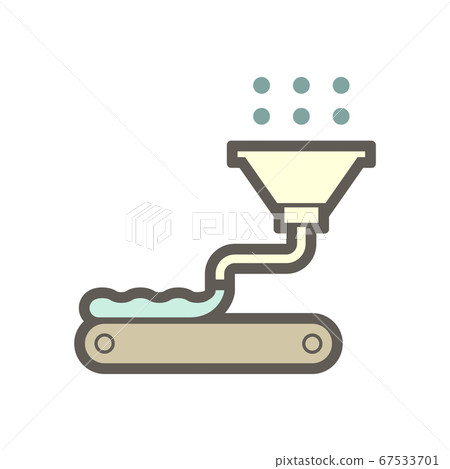 Raw material falling down into bakery baking - Stock Illustration ...