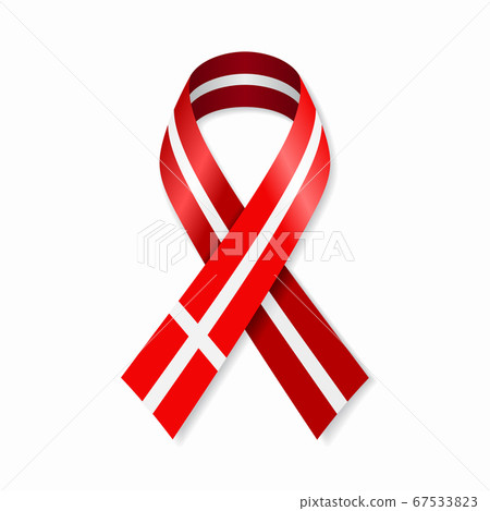 Danish flag stripe ribbon on white background....-插圖素材 [67533823] - PIXTA圖庫