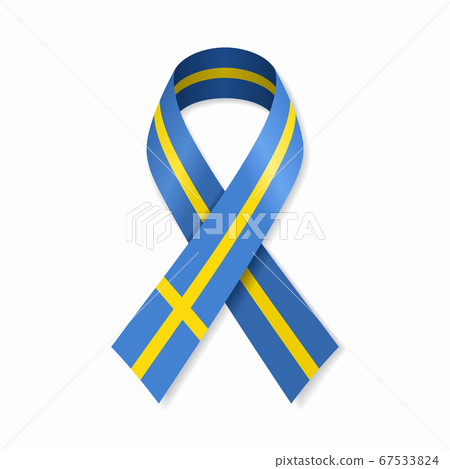 Swedish flag stripe ribbon on white background.... - Stock Illustration ...