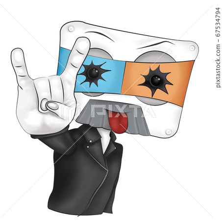 Cute cartoon doodle illustration of hard rock... - Stock Illustration ...