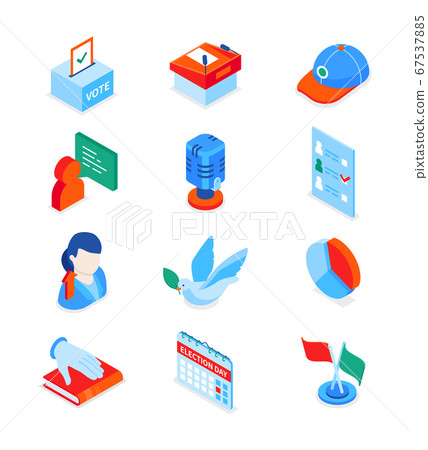 Election and voting - modern colorful isometric... - Stock Illustration ...
