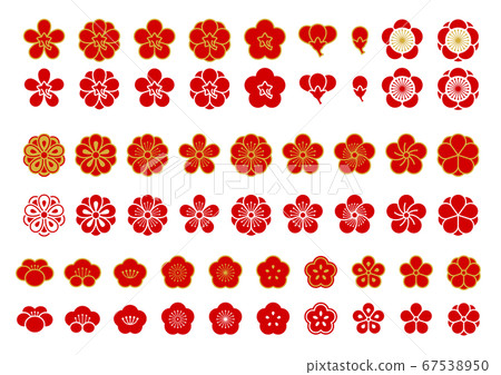 Ume crest illustration/New Year's card material - Stock Illustration ...