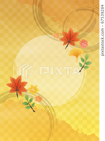 Japanese style autumn leaves frame - Stock Illustration [67539284] - PIXTA