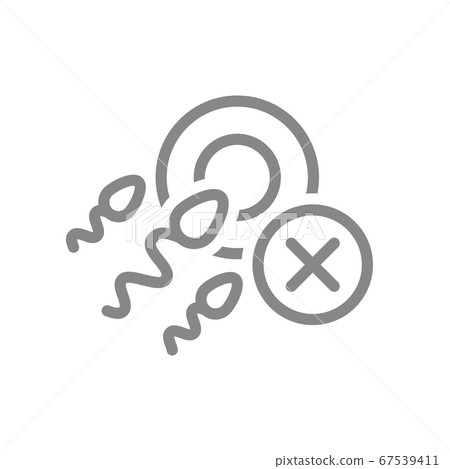 Human fertilization with cross checkmark line... - Stock Illustration ...