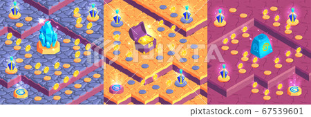 Isometric Treasure Game Landscape - Stock Illustration [67539601] - PIXTA