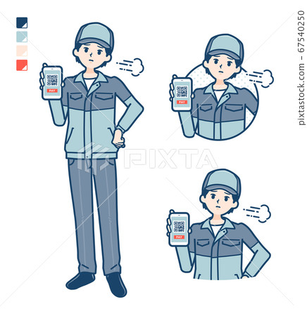 vector, vectors, blue collar worker - Stock Illustration [67540250] - PIXTA