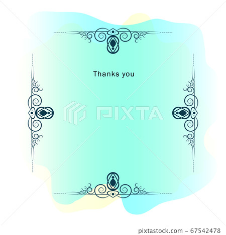 Monogram. Frame with delicate green. Beautiful... - Stock Illustration ...