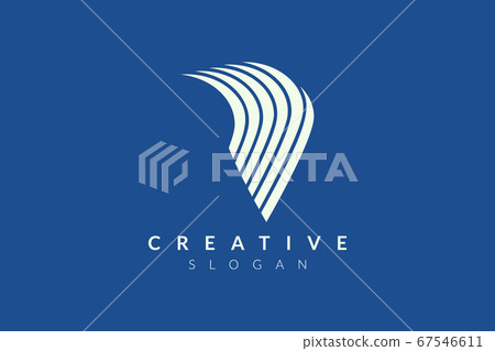 Wave line logo design. Minimalist and modern - Stock Illustration ...