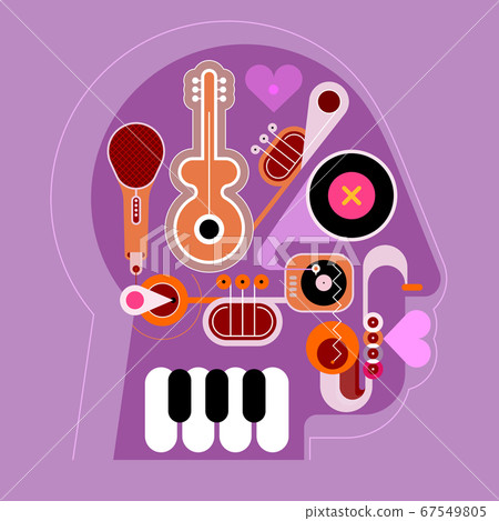 Jazz Music Head vector illustration-插圖素材 [67549805] - PIXTA圖庫