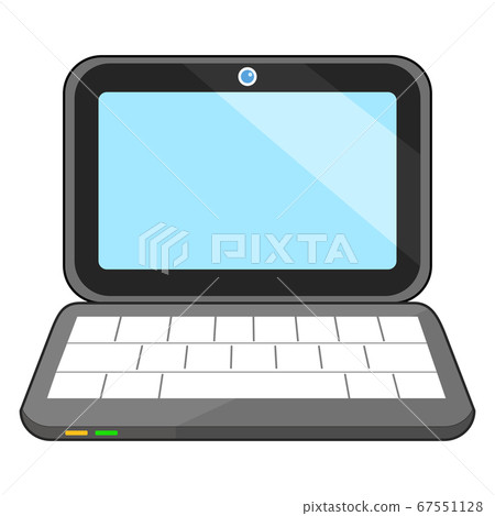 Black Laptop computer open up blank screen with - Stock Illustration ...