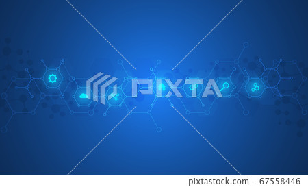 Technology background with flat icons and... - Stock Illustration ...