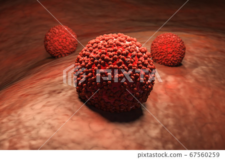 Red cancer cells - Stock Illustration [67560259] - PIXTA