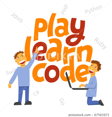 A vector image of boys coding - Stock Illustration [67563971] - PIXTA