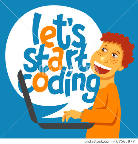 A vector image of boys coding - Stock Illustration [67563977] - PIXTA