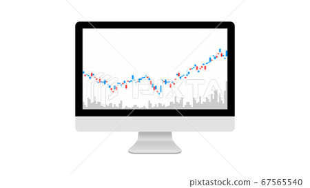 Transaction chart displayed on PC screen White... - Stock Illustration ...