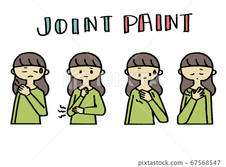 Women suffering from joint pain, stiff... - Stock Illustration ...