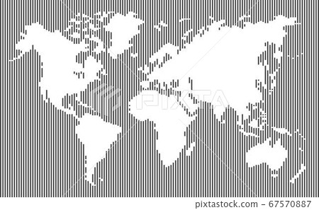 vertical line world map - Stock Illustration [67570887] - PIXTA