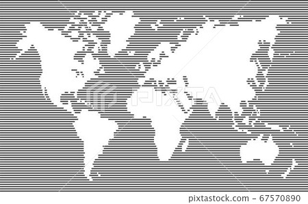 horizontal line world map - Stock Illustration [67570890] - PIXTA