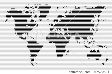 horizontal line world map - Stock Illustration [67570891] - PIXTA