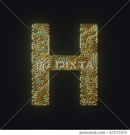 High resolution letter H symbol formed of gold... - Stock Illustration ...