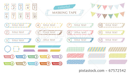 Illustration set of masking tape and numbers - Stock Illustration ...
