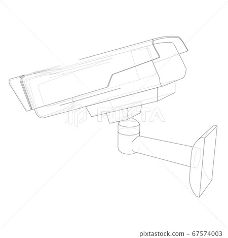Outline CCTV camera. Security camera - Stock Illustration [67574003 ...