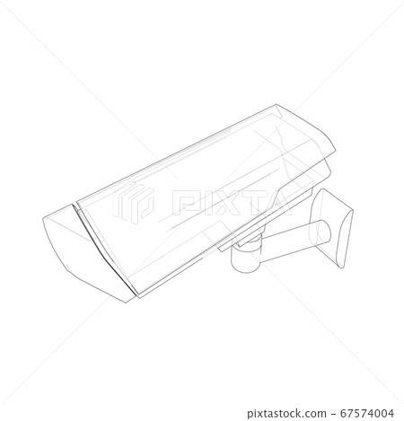 Outline CCTV camera. Security camera - Stock Illustration [67574004 ...