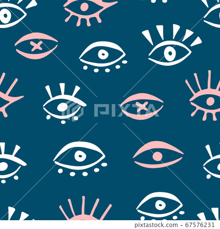Seamless pattern with eye icons - Stock Illustration [67576231] - PIXTA