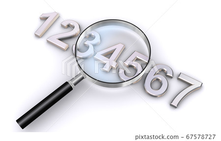 Check the number with a magnifying glass - Stock Illustration [67578727 ...