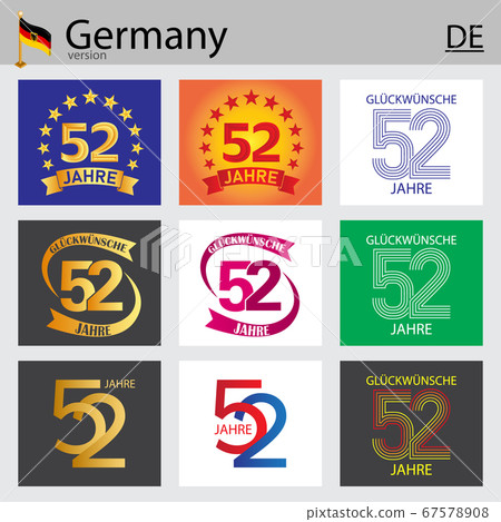 German set of number 52 templates-插圖素材 [67578908] - PIXTA圖庫