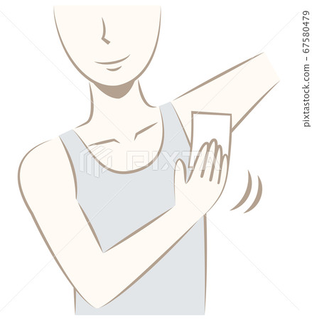 Men's body care that wipes the armpit with a... - Stock Illustration ...