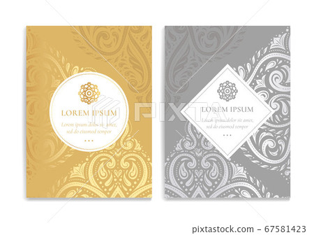 Silver and gold luxury invitation card design. - Stock Illustration ...