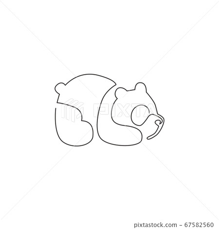Panda Bear Outline Drawing