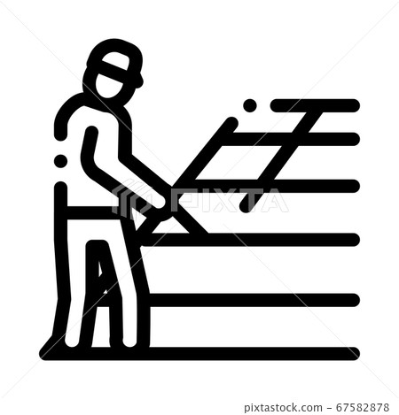 roofer repair roof icon vector outline...-插圖素材 [67582878] - PIXTA圖庫