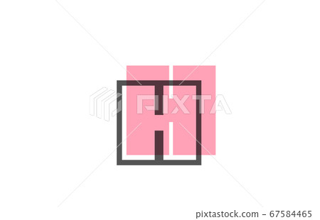 geometric H pink black line alphabet letter logo - Stock Illustration ...